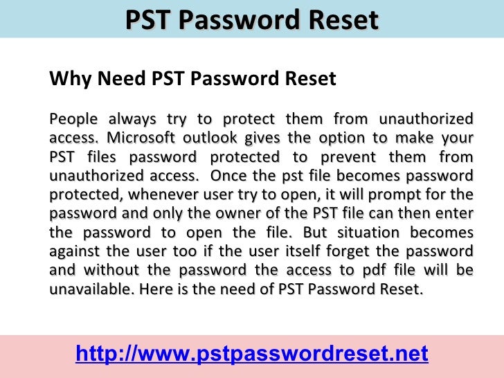 Pst Password Reset Get Access To Pst Without Any Risk
