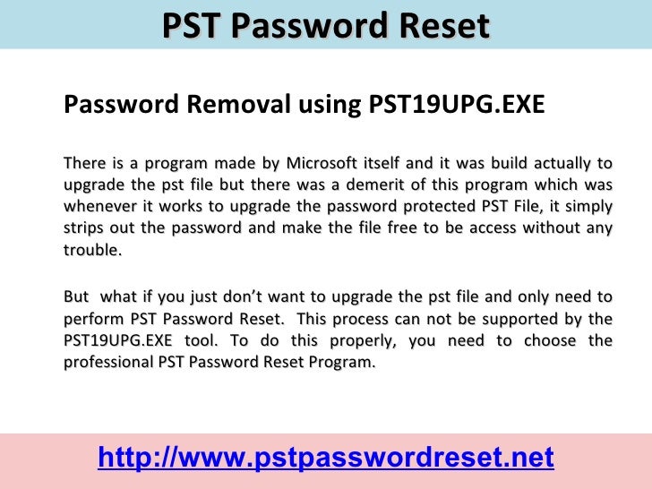 Pst Password Reset Get Access To Pst Without Any Risk