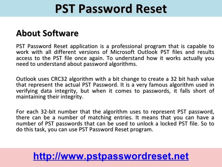 Pst Password Reset Get Access To Pst Without Any Risk