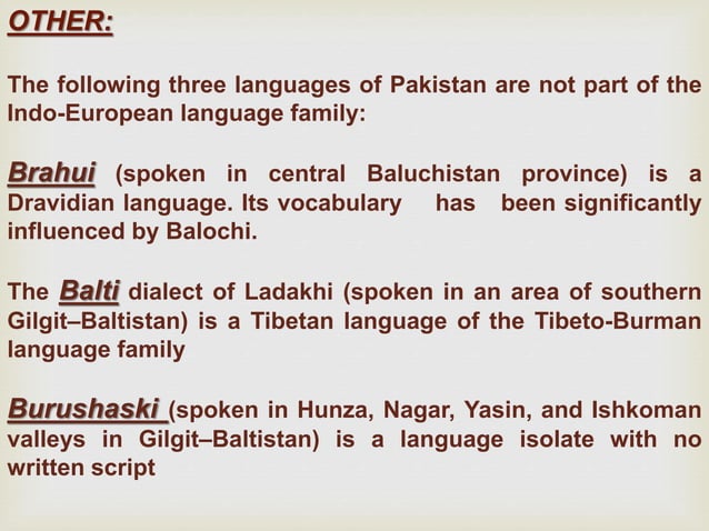 languages of Pakistan | PPTX | Islam | Religion & Spirituality