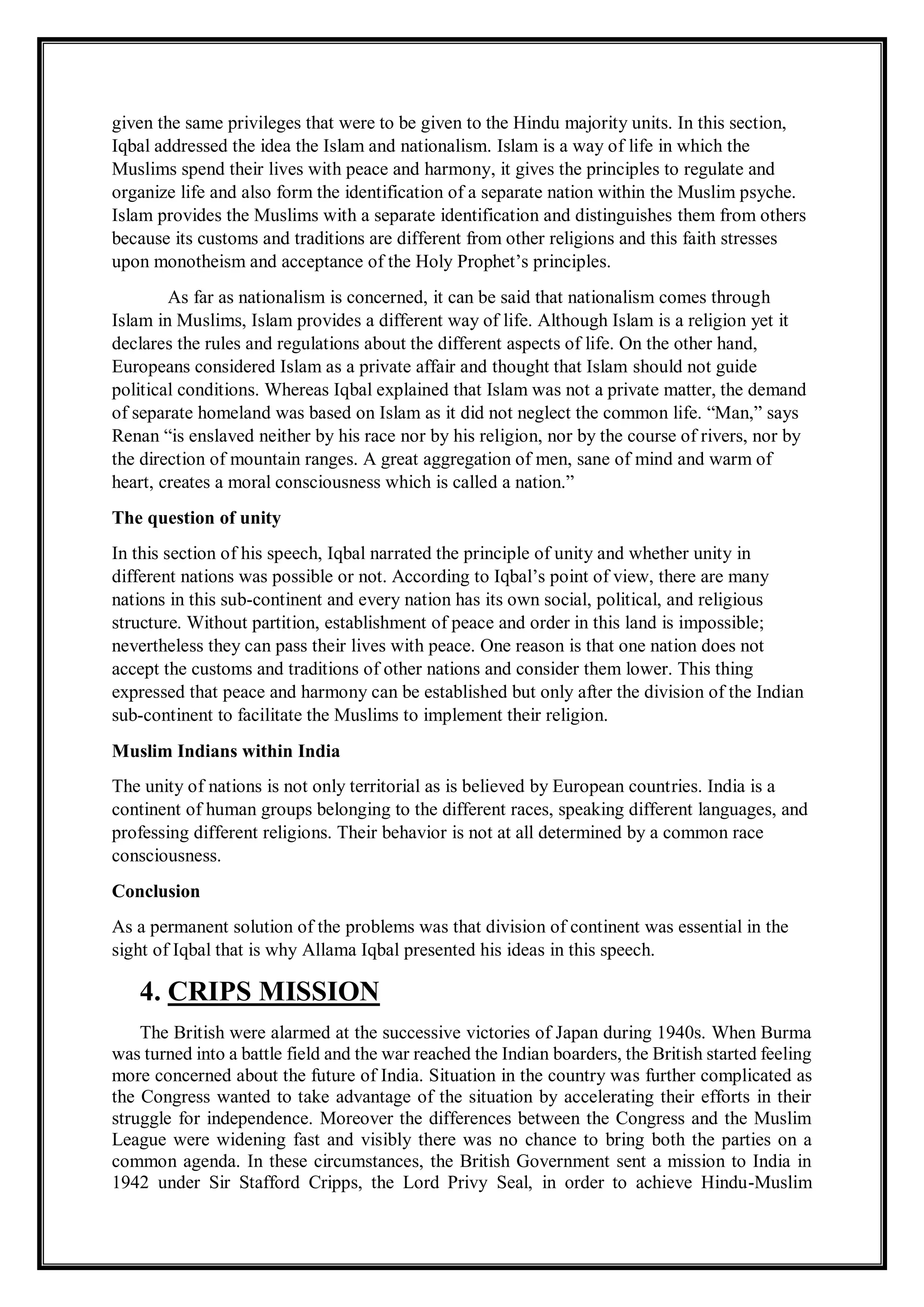 Short note Lahore Resolution or Pakistan Resolution 1940, Delhi ...