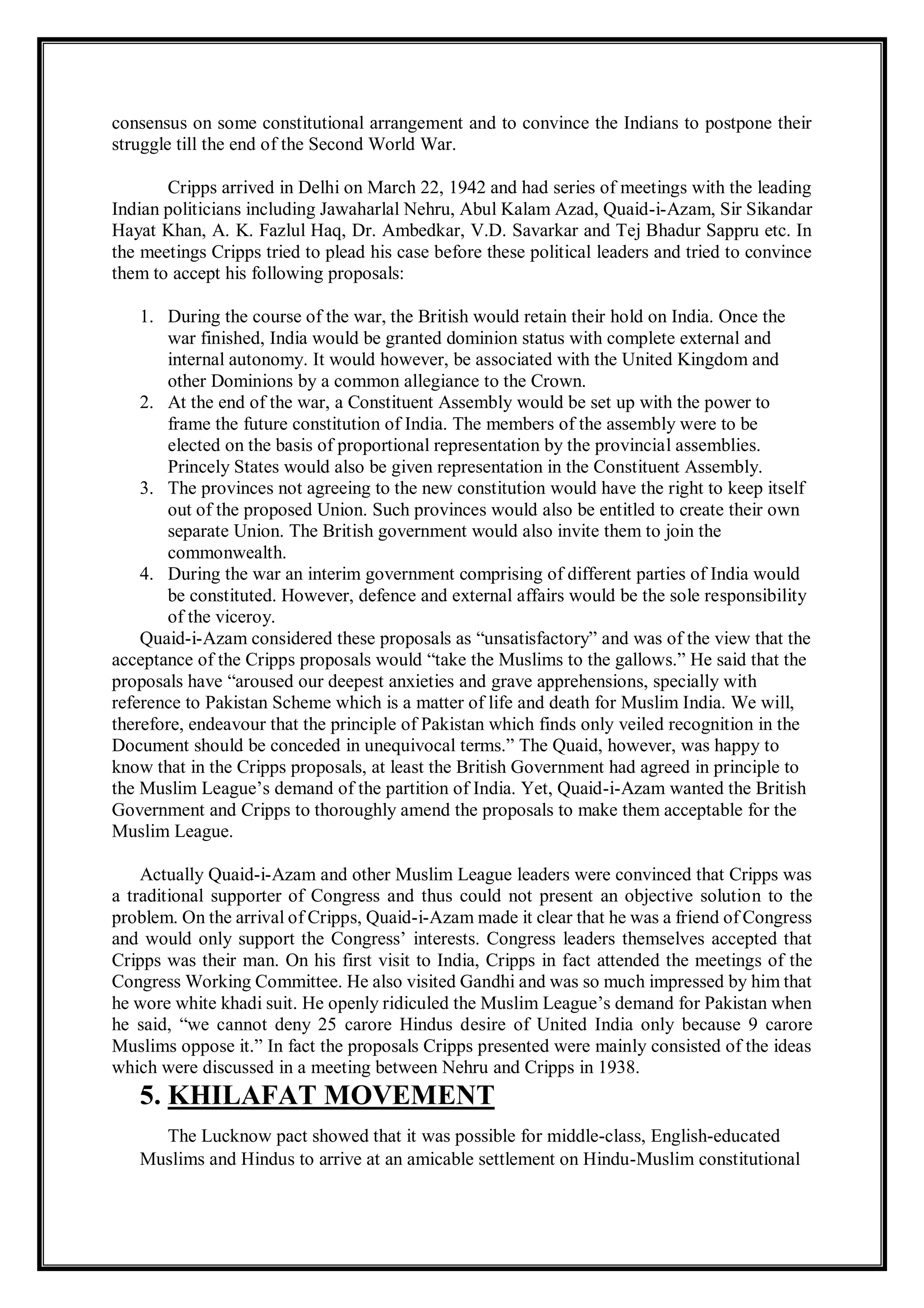 Short note Lahore Resolution or Pakistan Resolution 1940, Delhi ...