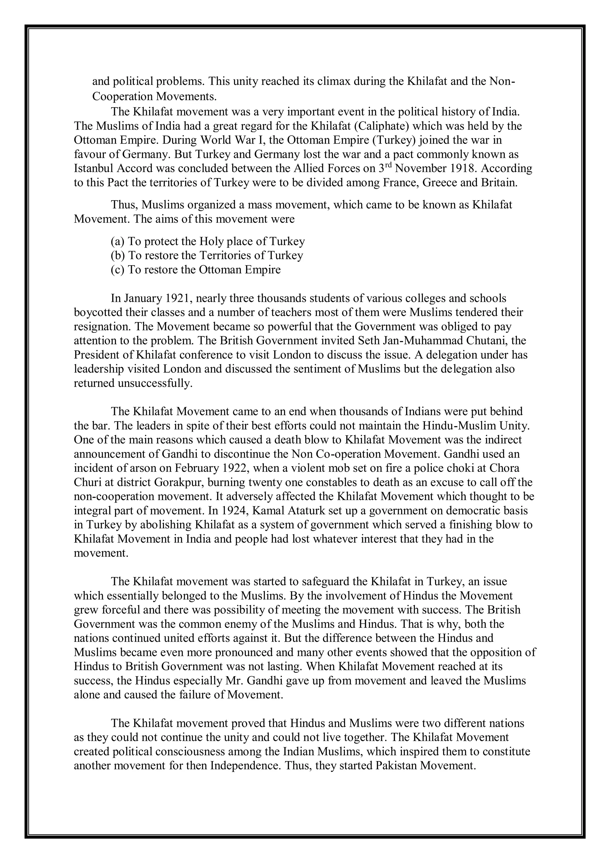 Short note Lahore Resolution or Pakistan Resolution 1940, Delhi ...