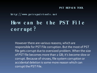 Pst repair tools | PPT | IT and Internet Support | Internet