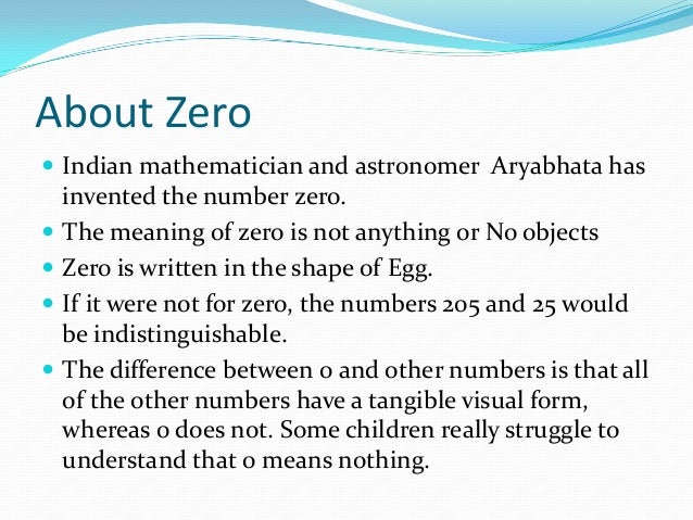 Pstti introduction of zero(0)