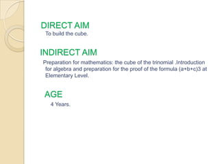 Pstti montessori method trinomial cube | PPTX