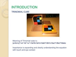 Pstti montessori method trinomial cube | PPTX