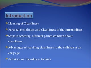 Pstti teaching cleanliness to a child | PPT
