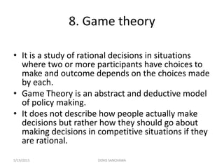 THEORETICAL APPROACHES TO PUBLIC POLICY | PPTX
