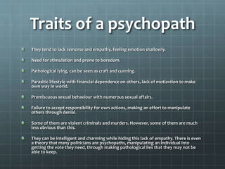Psychopathy research findings media y12 | PPT