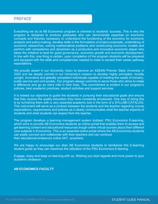 PSU Economics E-learning Guide for Students | PDF