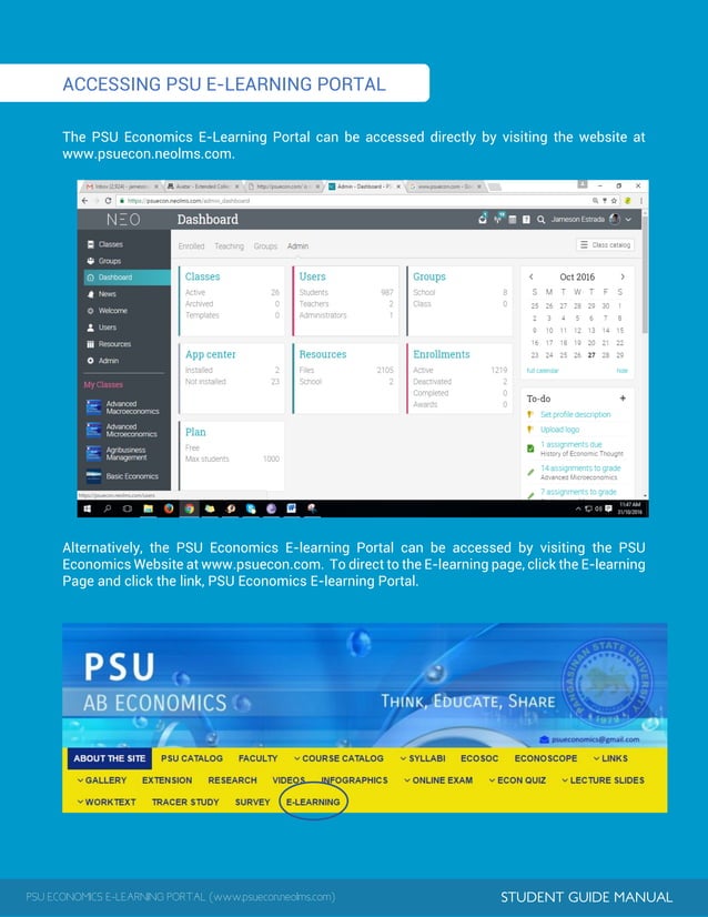 PSU Economics E-learning Guide for Students | PDF