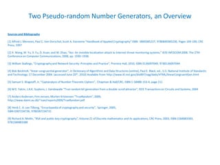 Two Pseudo-random Number Generators, an Overview | PDF