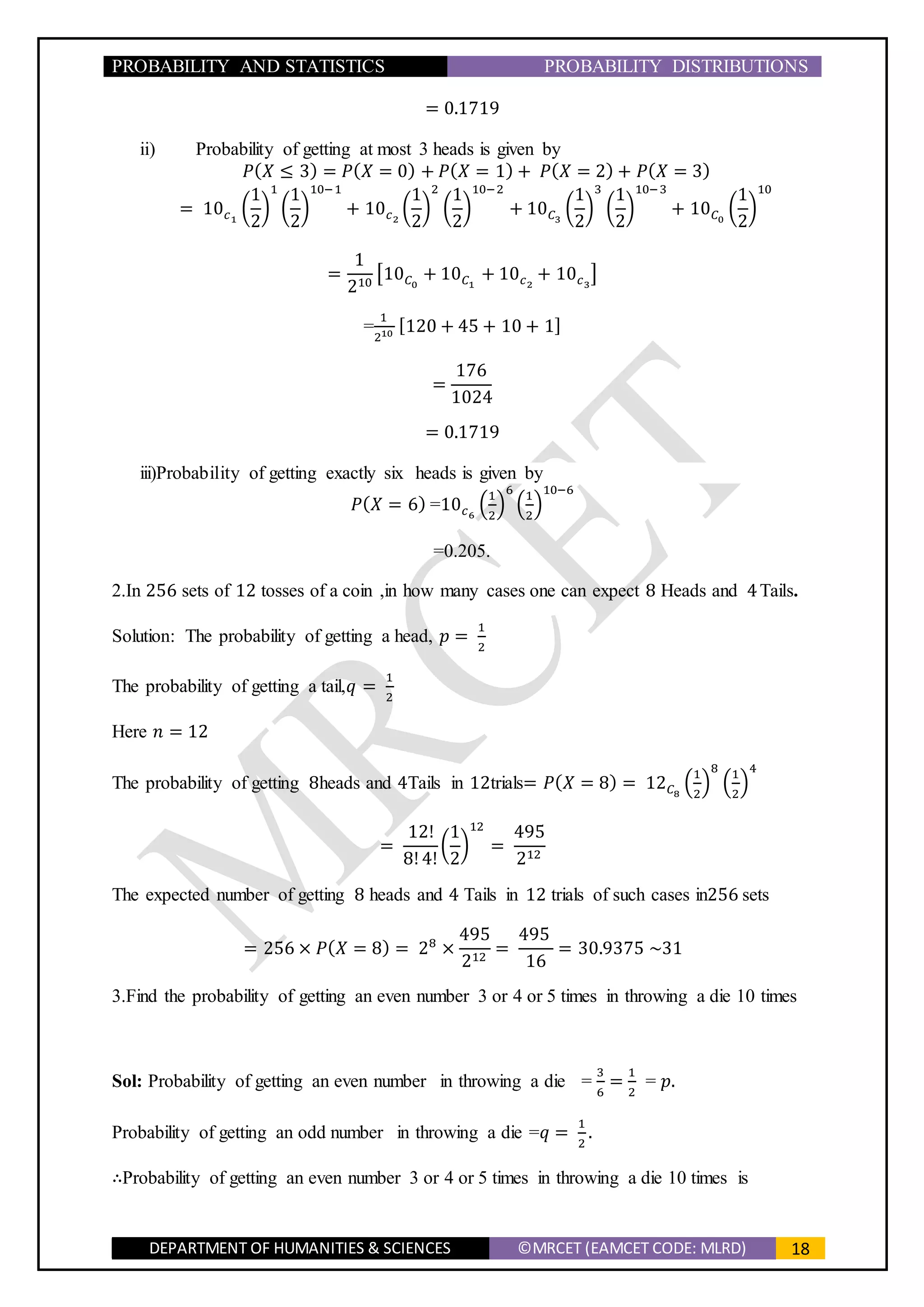 Probability and Statistics | DOCX