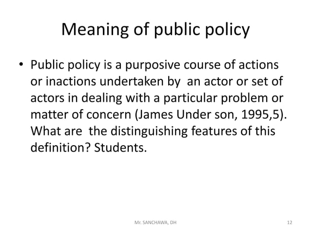 PUBLIC POLICY: AN INTRODUCTION | PPTX | Political Issues & policy ...