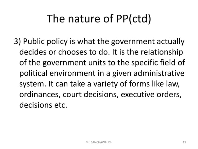 PUBLIC POLICY: AN INTRODUCTION | PPTX | Political Issues & policy ...