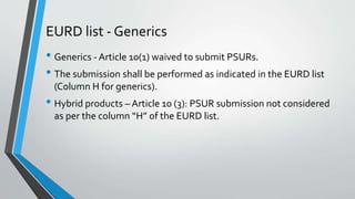 Periodic Safety Update Report (PSUR) | PPTX