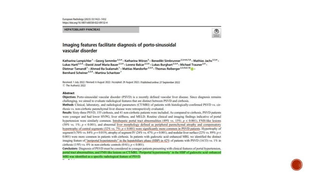 Portosinusoidal Vascular Disease (PSVD) | PPTX | Blood Disorders ...