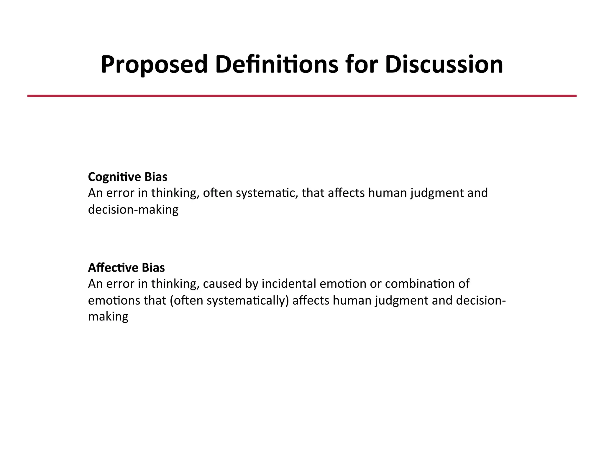 “Cognitive and Affective Biases in High Stakes Decision Making” | PDF | Science