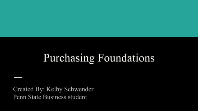 Purchasing foundations | PPTX