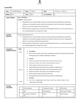 PSV PRI 1 (WEEK 8).docx pendidikan seni visual | DOCX