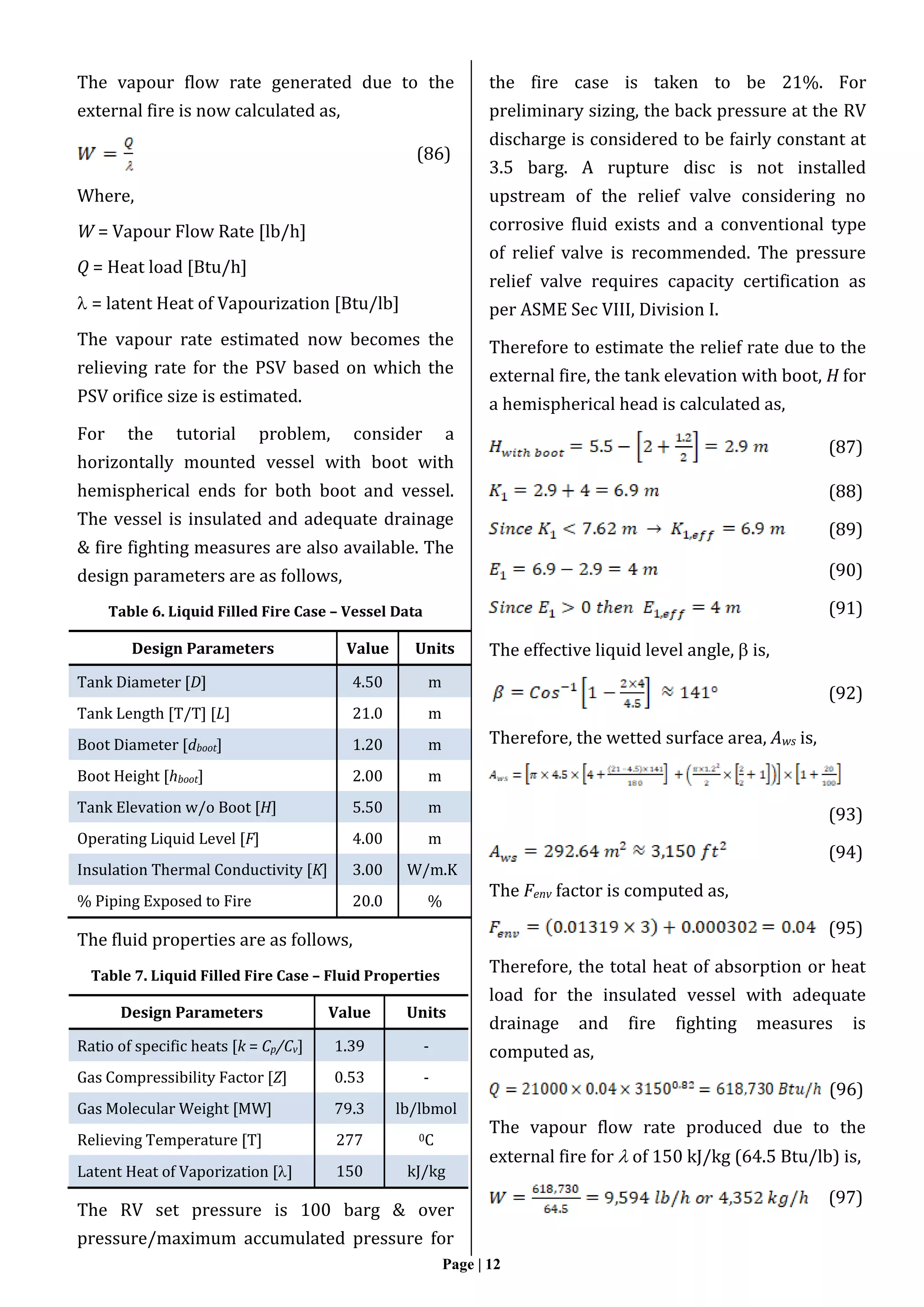 Pressure Safety Valve Sizing - API 520/521/526 | PDF