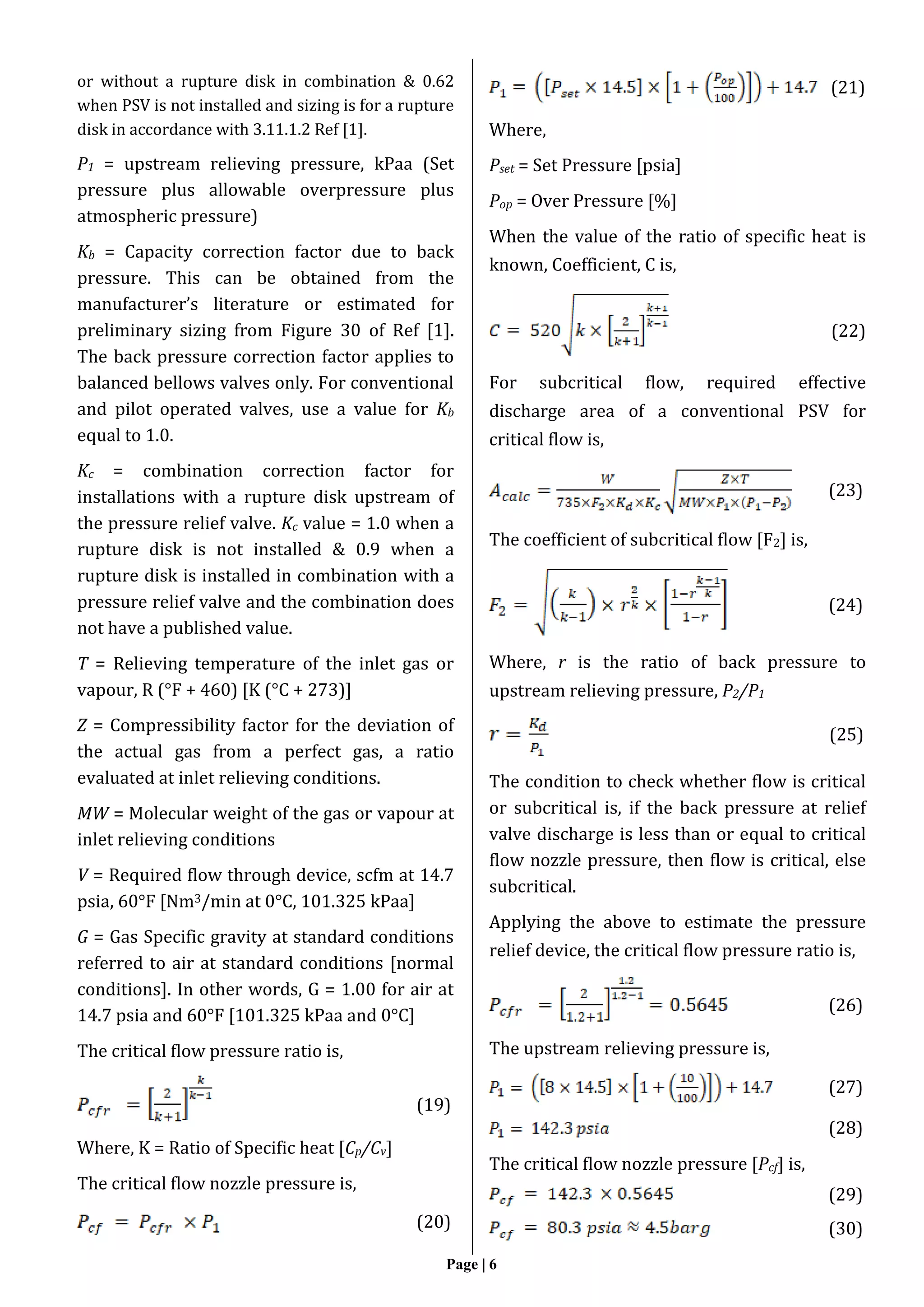 Pressure Safety Valve Sizing - API 520/521/526 | PDF