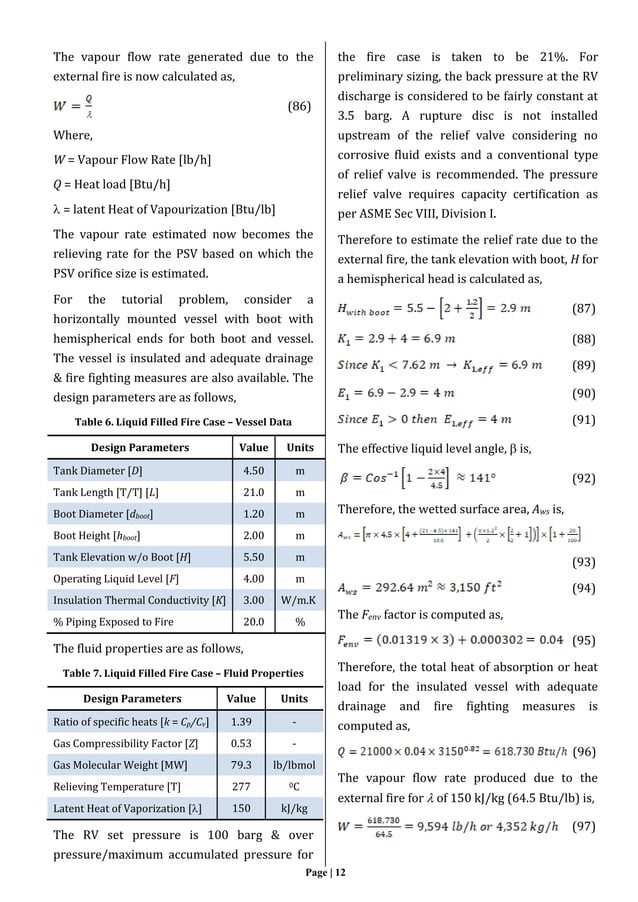 Pressure Safety Valve Sizing - API 520/521/526 | PDF