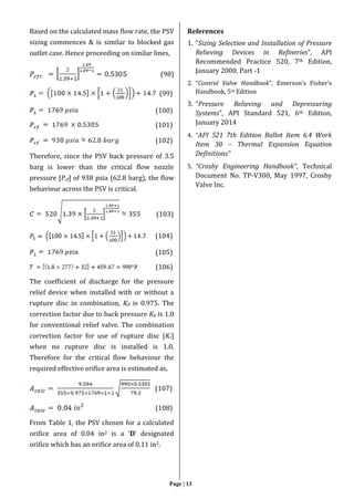 Pressure Safety Valve Sizing - API 520/521/526 | PDF