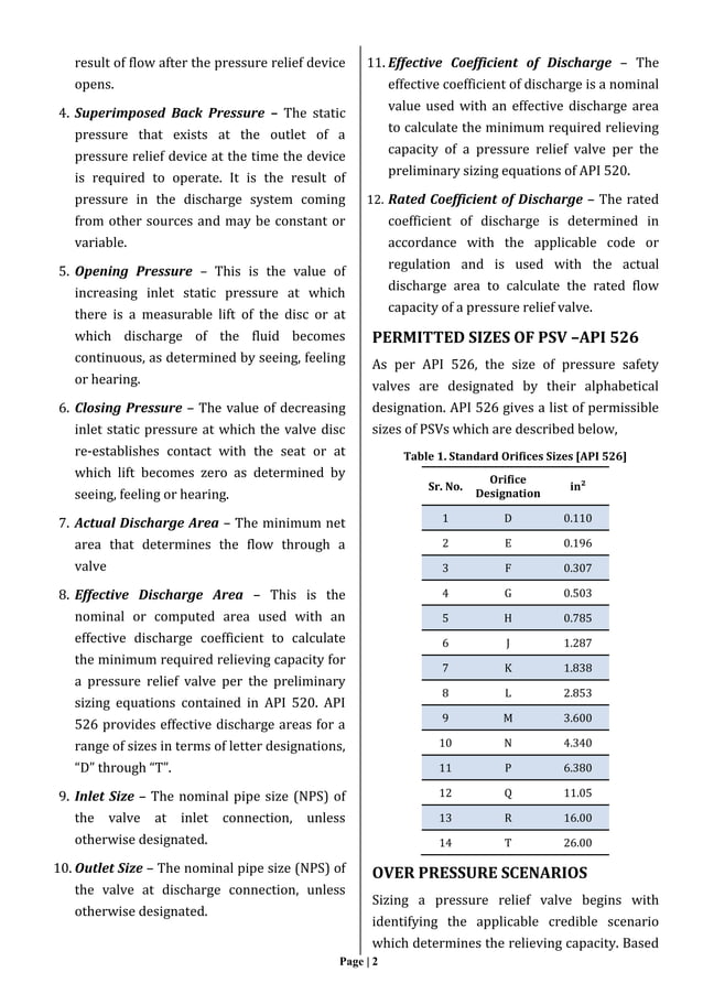 Pressure Safety Valve Sizing - API 520/521/526 | PDF