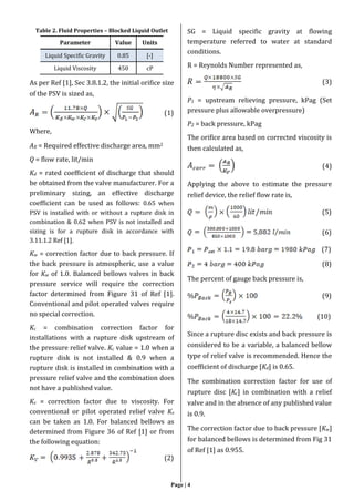 Pressure Safety Valve Sizing - API 520/521/526 | PDF