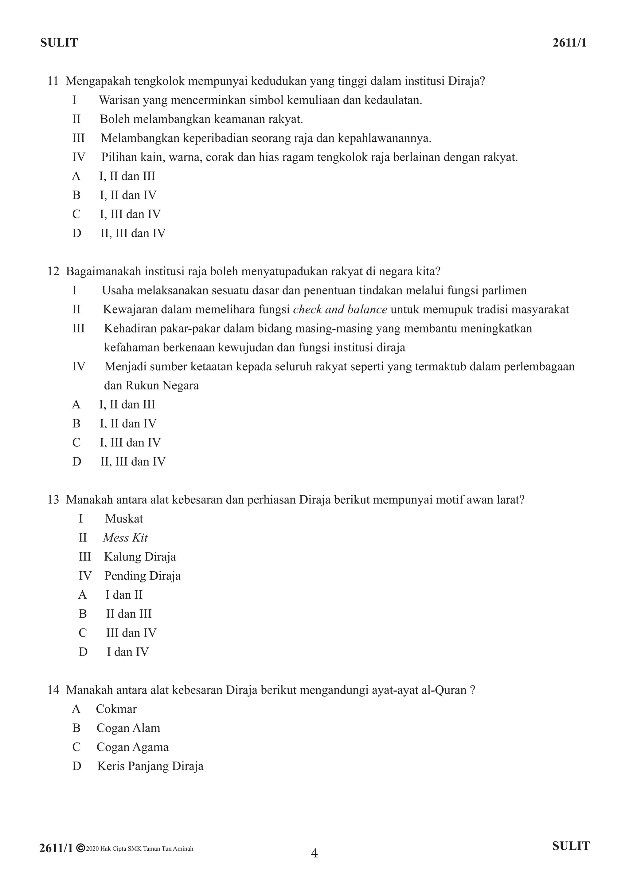 Psv ting 4 kertas 1 akhir tahun 111 | PDF