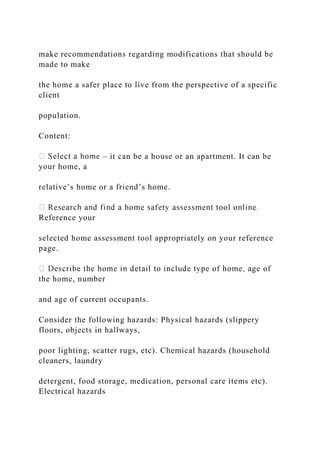 PSW 164 Written Home Safety Assessment (due week 8) Th.docx