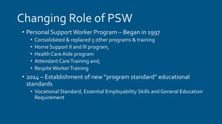 Personal Support Workers (PSWs) - Foundation of Health Care Provision ...