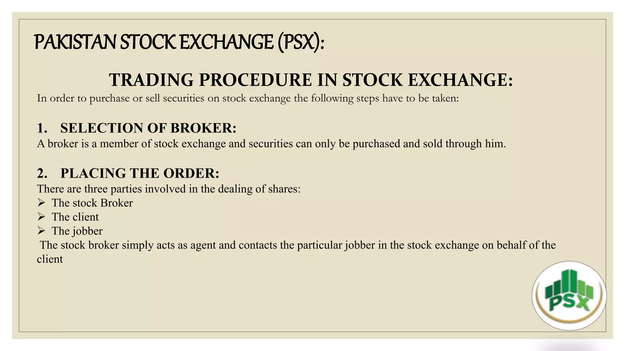 Pakistan Stock Exchange (PSX) | PPTX