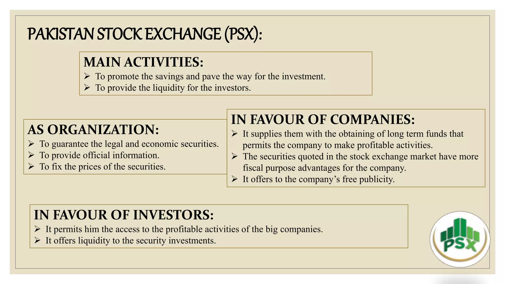 Pakistan Stock Exchange (PSX) | PPTX