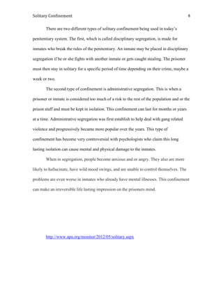Solitary Confinemnet | PDF