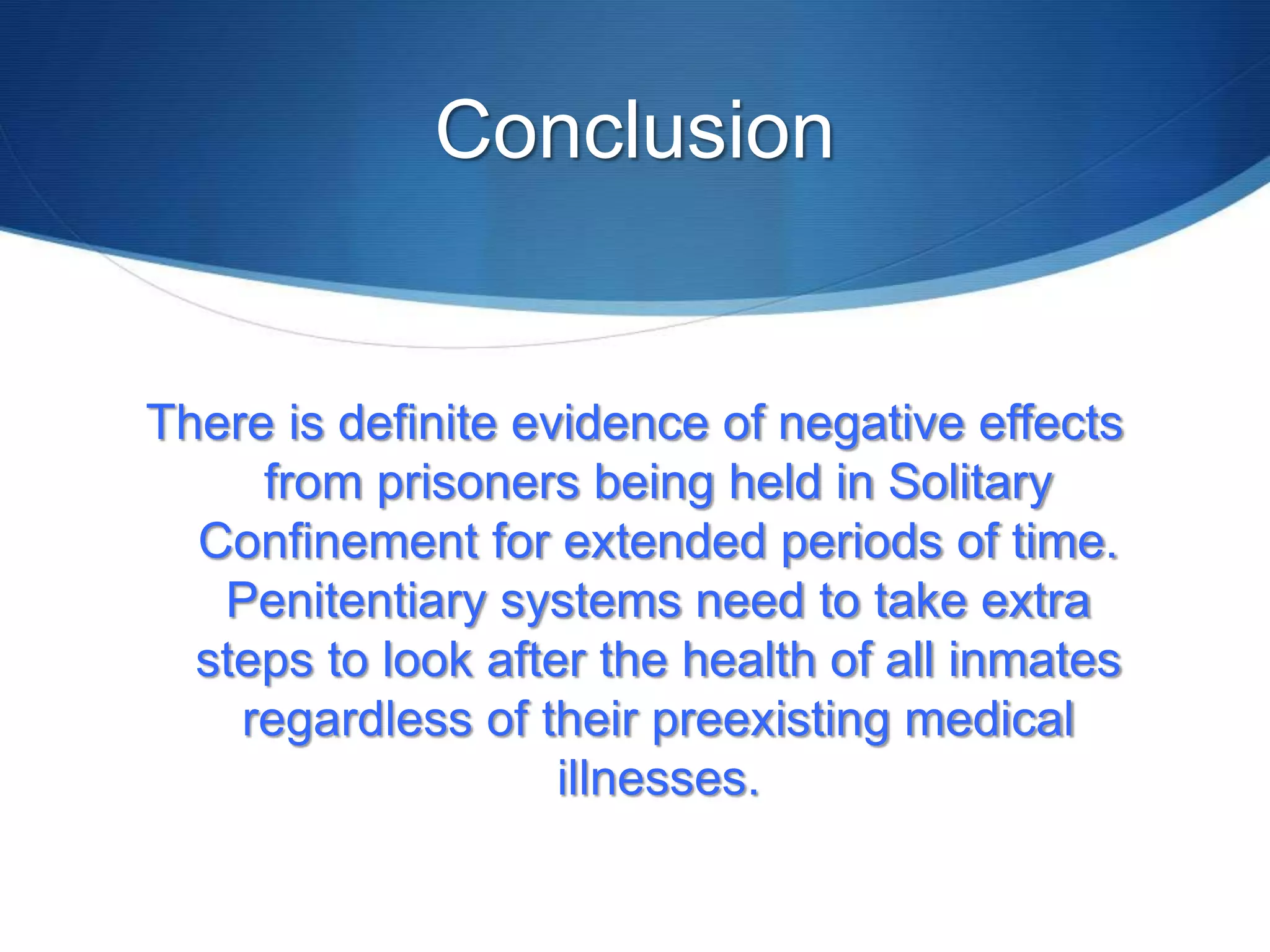solitary confinement presentation | PPTX