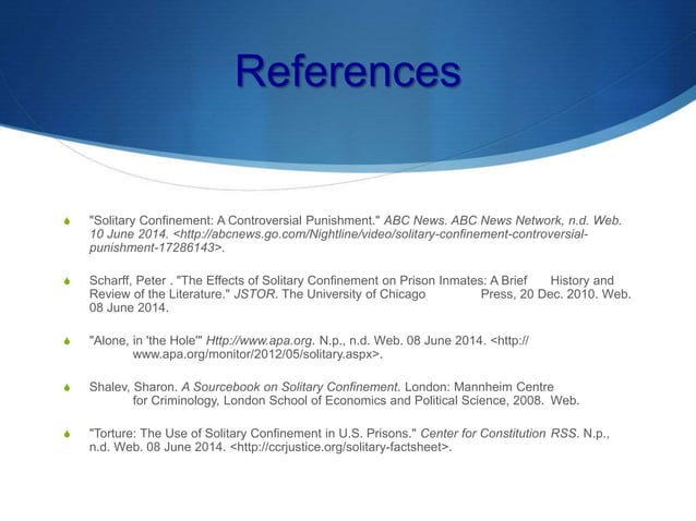 solitary confinement presentation | PPTX