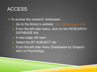 PSY 1010 - General Psychology | PPT