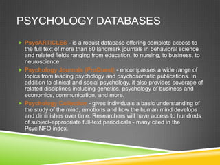 PSY 1010 - General Psychology | PPT