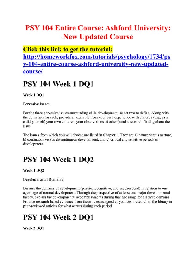 Psy 104 entire course | PDF