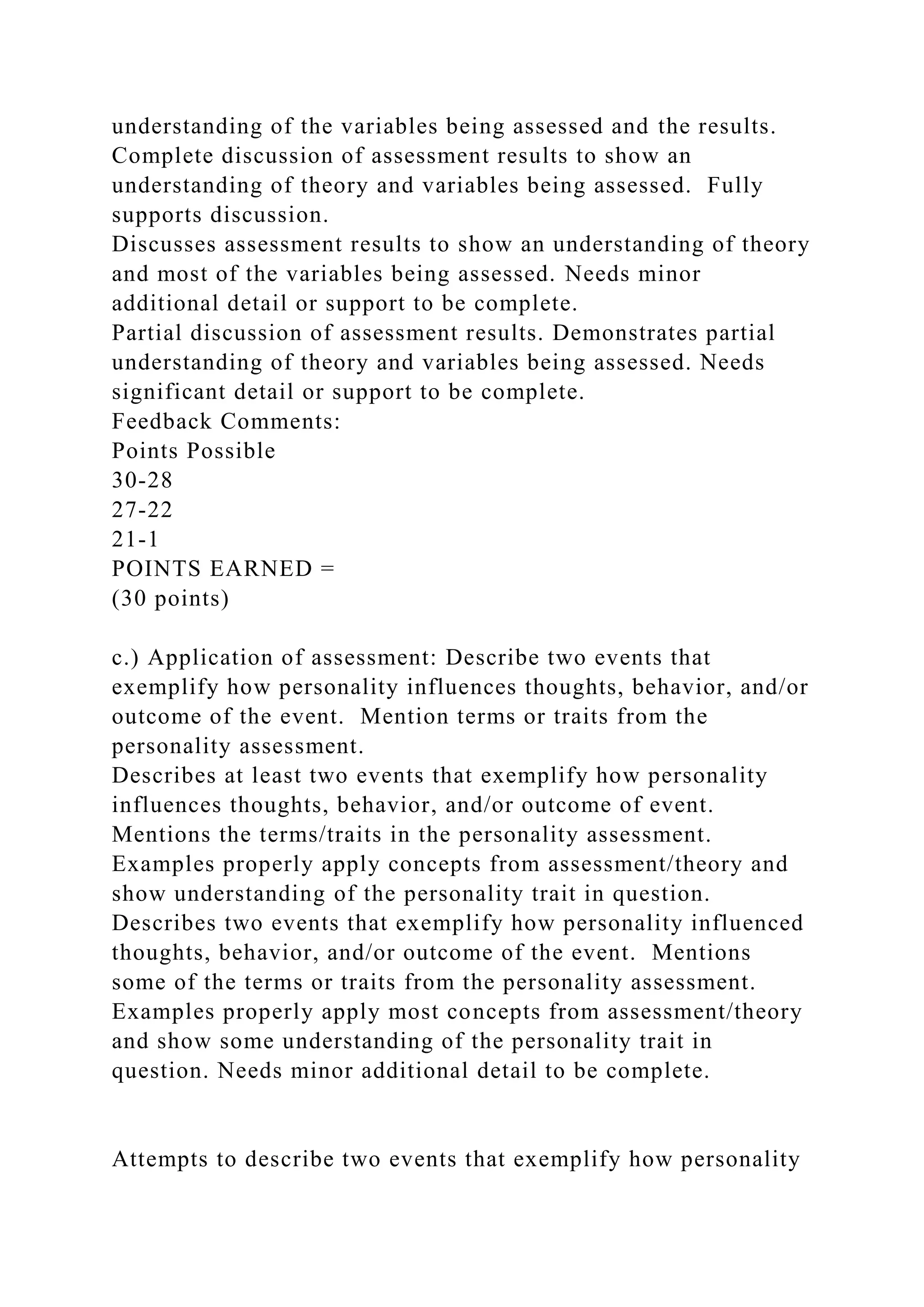 PSY111 Personality Theory Project Rubric – 100 PointsStudent Nam.docx ...