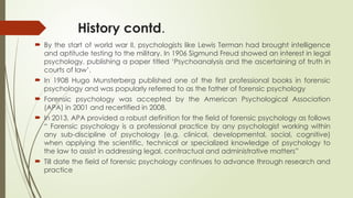 PSY121 forensic psychology.pptx forensic | PPTX