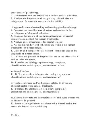 PSY 2010, Abnormal Psychology 1 Course Description .docx