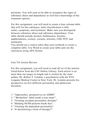 PSY 2010, Abnormal Psychology 1 Course Description .docx