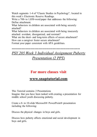 PSY 205 Effective Communication - snaptutorial.com