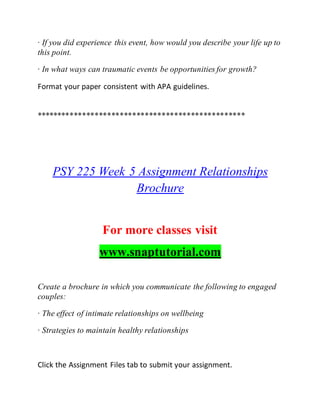 Psy 225 Enhance teaching / snaptutorial.com | Mental Health | Diseases and Conditions