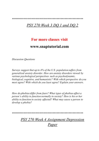 PSY 270 Enhance teaching - snaptutorial.com | PDF