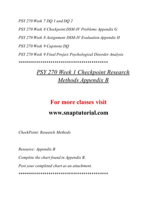 PSY 270 Education Organization / snaptutorial.com | PDF